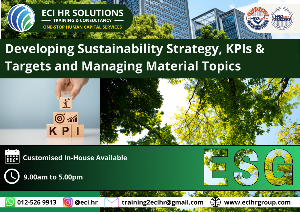 Developing Sustainability Strategy, KPIs & Targets and Managing Material Topics - ECI HR ...